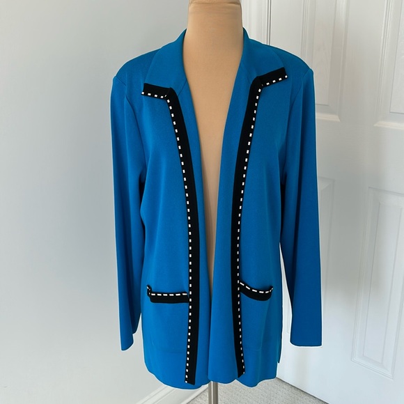 Misook | Sweaters | Exclusively Misook Turquoise Blue Open Front ...